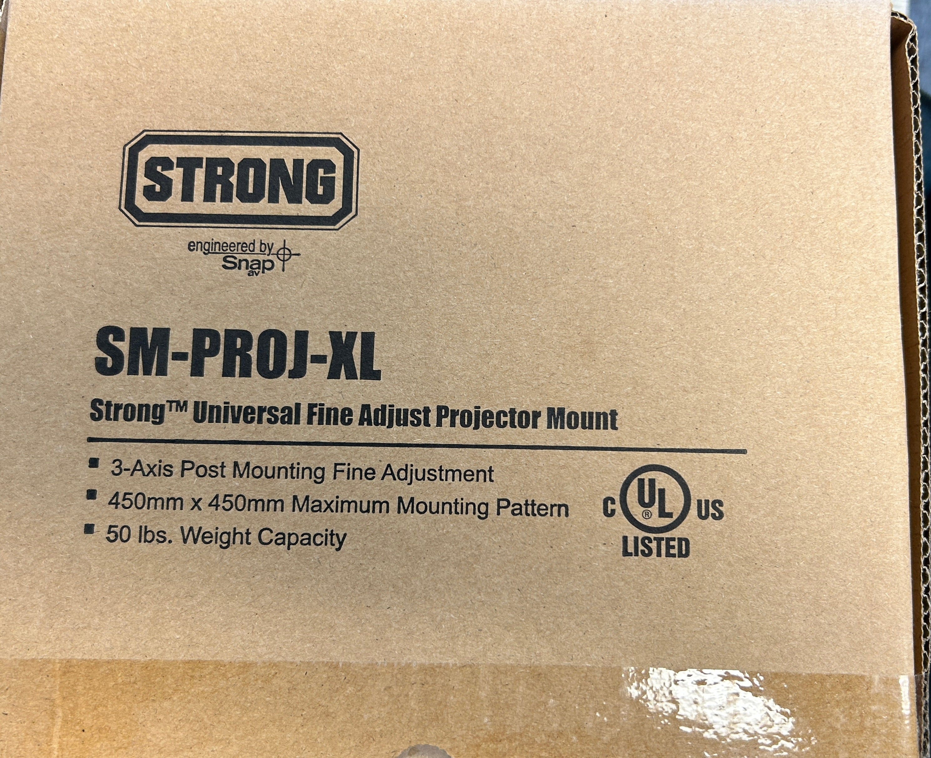 Strong SM-PROJ-XL-WH Universal Fine Adjust Projector Mount 50lb Max Wh ...